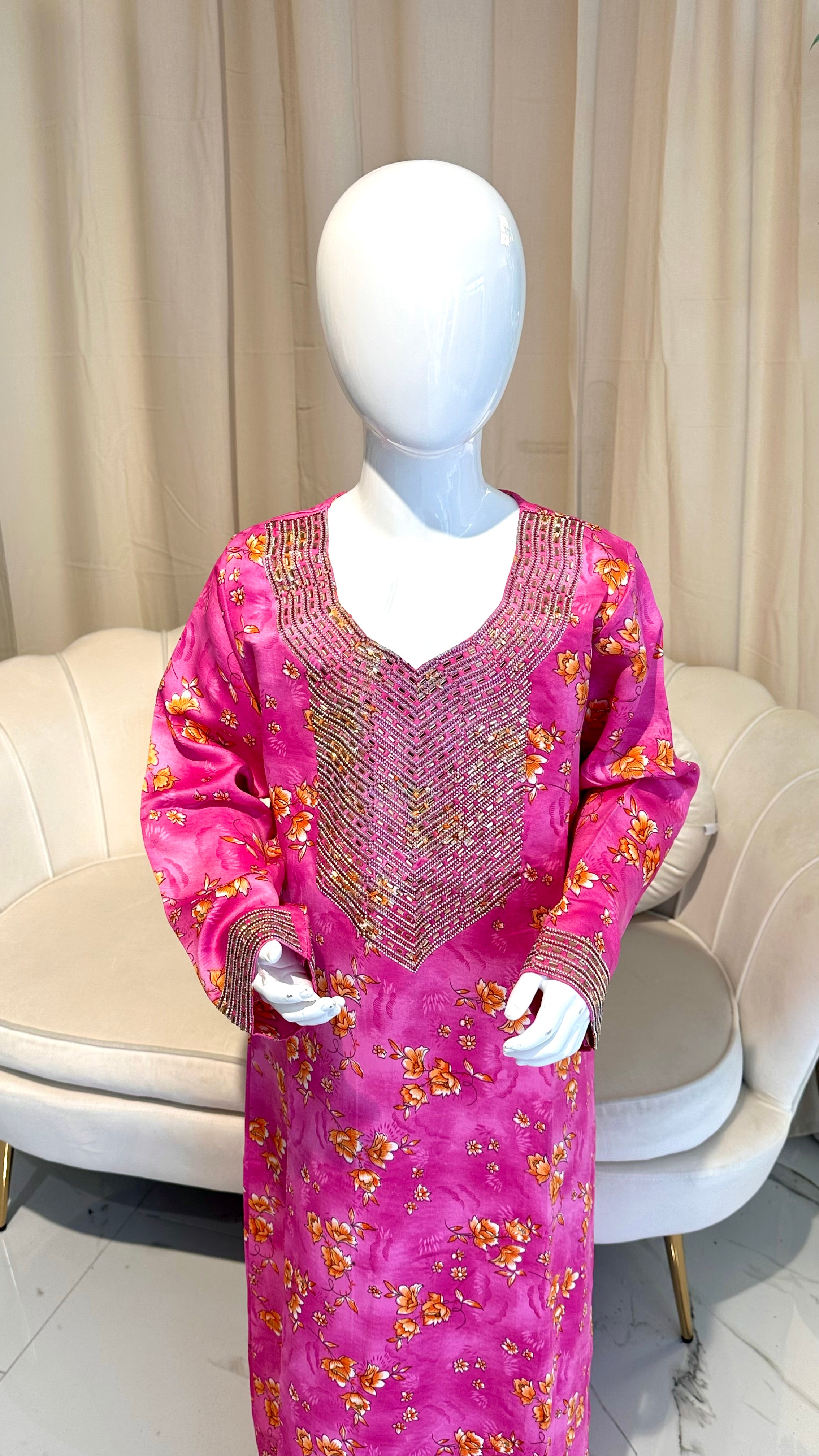 Dark pink/orange kids Makhawer – Dressline Arabia